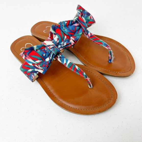 Jessica Simpson | Shoes | Jessica Simpson Floral Bow Thong Sandals ...